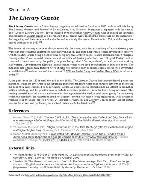 The Literary Gazette References Pdf
