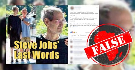 Famous Last Words From Apple Founder Steve Jobs Are False Africa Check