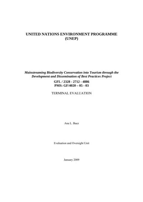 Pdf Mainstreaming Biodiversity Conservation Into Tourism Through The