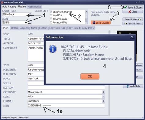 Handy Library Manager Tutorial Library Edit One Item