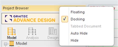 Project Browser Position Size And Appearance Configuration