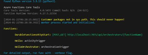 durable functions error can t determine project language from files