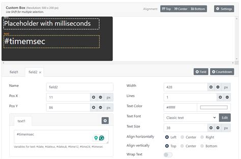 How To Display Milliseconds In Custom Graphics Service Camstreamer Support