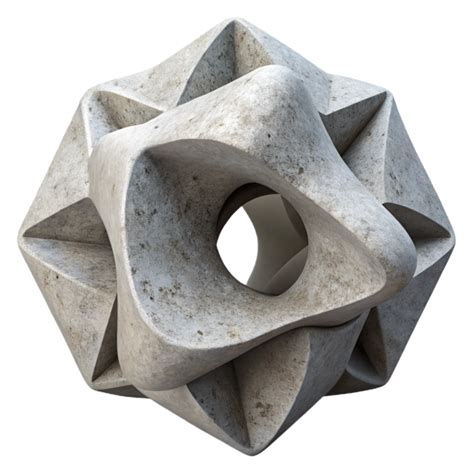 Impressive Abstract Concrete Sculpture Abstract Form Isolated Original