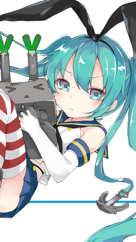 ボーカロイド艦隊これくしょん 艦これ 【初音ミク連装砲ちゃん】iphone6（750 X 1334） 壁紙