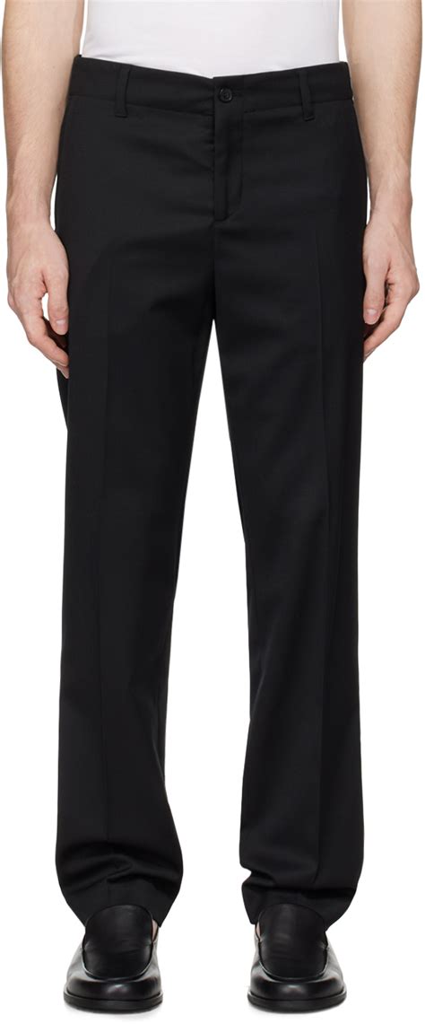 Filippa K Black Elastic Waist Tailored Trousers Ssense