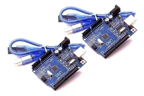2x Placa Compatível Com Arduino Uno Atmega328 Smd Cabo Usb