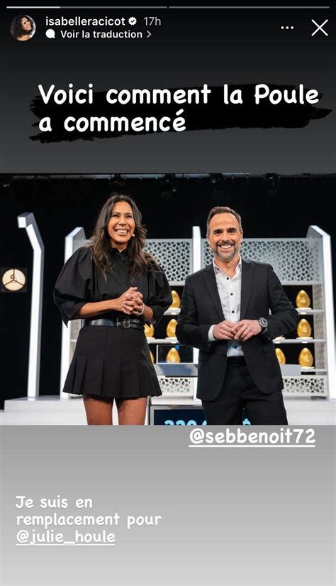 Isabelle Racicot S éclate Sur Le Plateau De La Poule Aux Oeufs D Or
