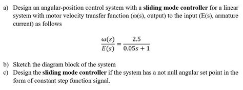 solved a design an angular position control system with a