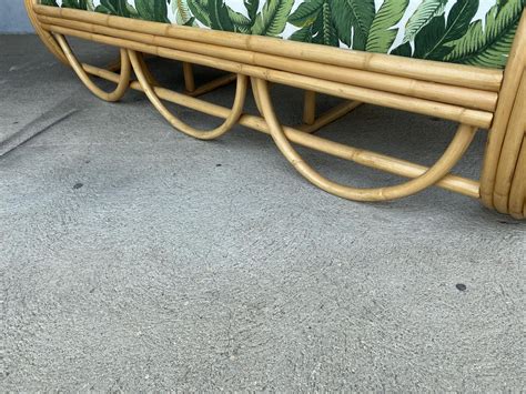 Restored Reverse Pretzel Rattan Sofa And Chair Living Room Set For Sale