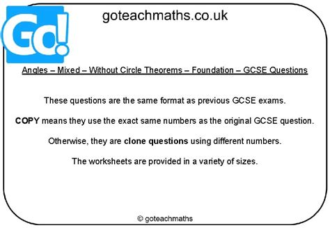 Angles Mixed Without Circle Theorems Foundation Gcse Questions