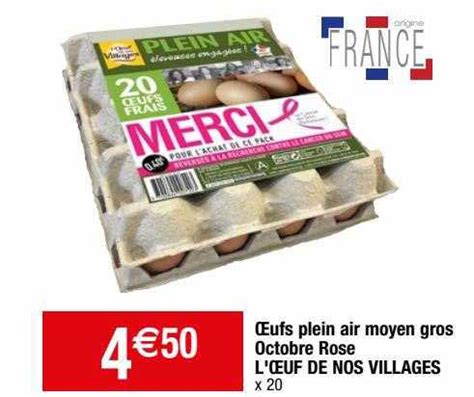 Promo Oeufs Plein Air Moyen Gros Octobre Rose L œuf De Nos Villages chez Migros France
