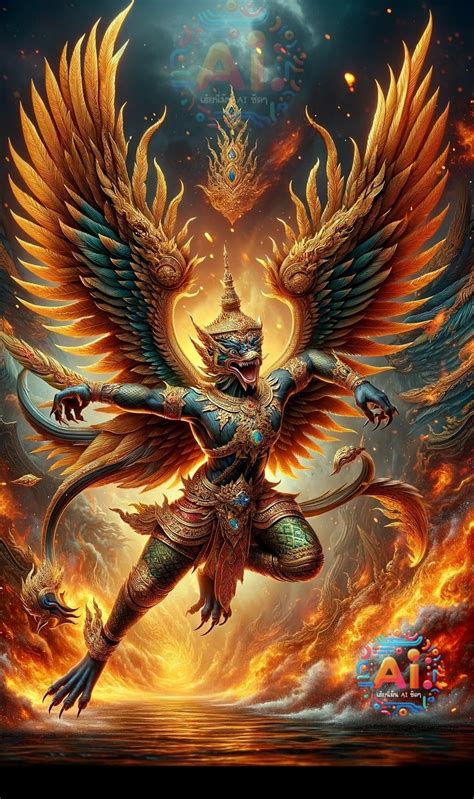 Ai Artists Thailand ศิลปะเอไอ พญาครุฑแบบเต็มองค์