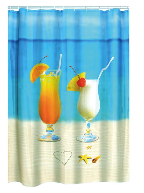 Duschvorhang Textil Sex On The Beach Multicolor 180x200 Cm Badshop24