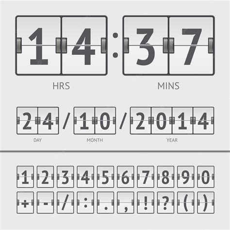 Premium Vector White Countdown Timer And Scoreboard Numbers Vector Illustration