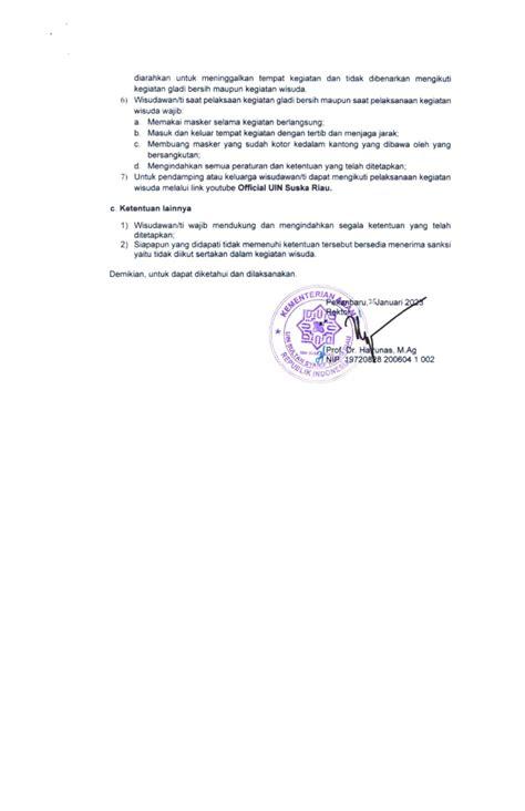 PERUBAHAN JADWAL DAN KETENTUAN PELAKSANAAN WISUDA PERIODE II III TAHUN