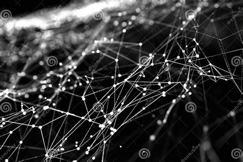 A Detailed Black And White Composition Featuring A Network Of Lines And Dots An Intricate Web