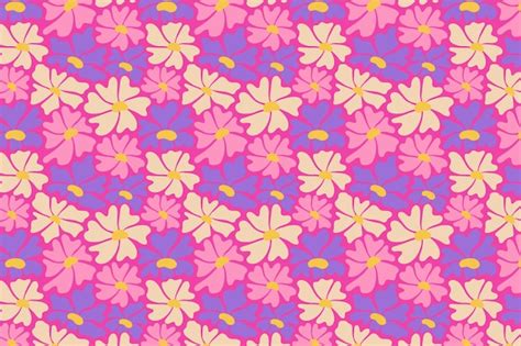 Free Vector Groovy Flower Pattern Design