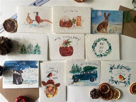 Pack Of Plantable Christmas Cards Plantable Seed Card Seed Card Christmas Card Eco