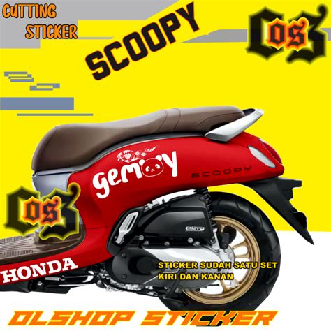 Viral Termurah Cutting Sticker Striping Gemoy Scoopy All Scoopy Sticker