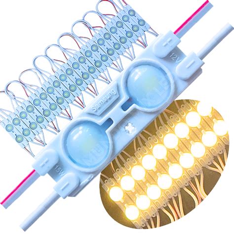 Módulo Led Injetado 7025 4cm 2 Leds 1w Branco Quente 3000k 12v Modulo De Led Para Comunicação
