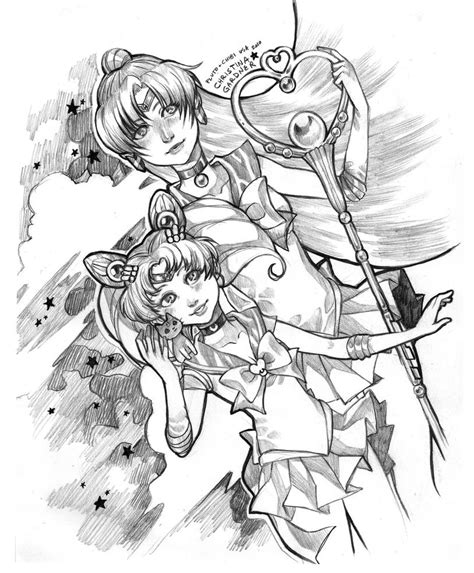 Sailor Pluto And Chibi Moon By Curry23 On Deviantart