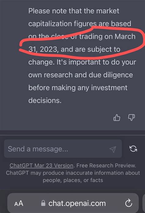 Leo Wang On Linkedin Chatgpt Is Giving Me Information As Of 31st Mar 2023 Whats Happening 💭