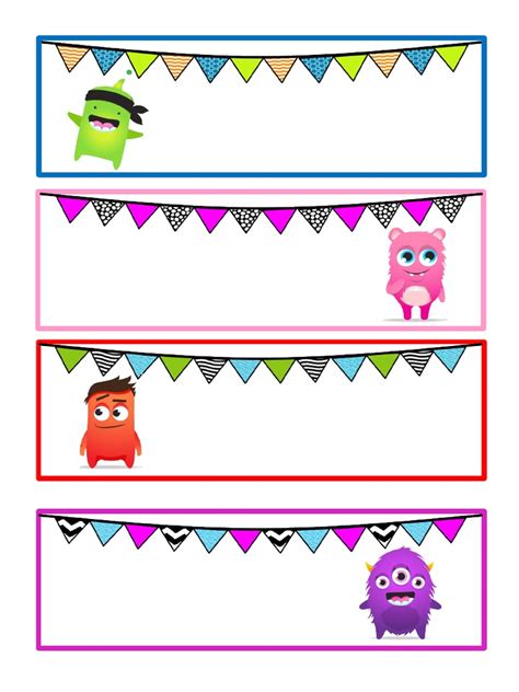 Printable Classdojo Monster Name Tags Pdf