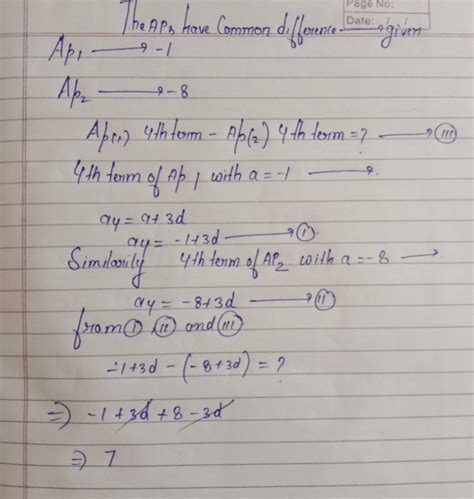 two aps have same common difference the first term of one of these is