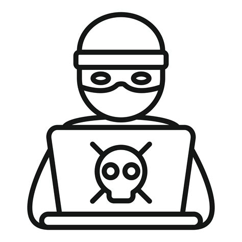 Hacker Working Icon Outline Vector Online Report 20266070 Vector Art At Vecteezy