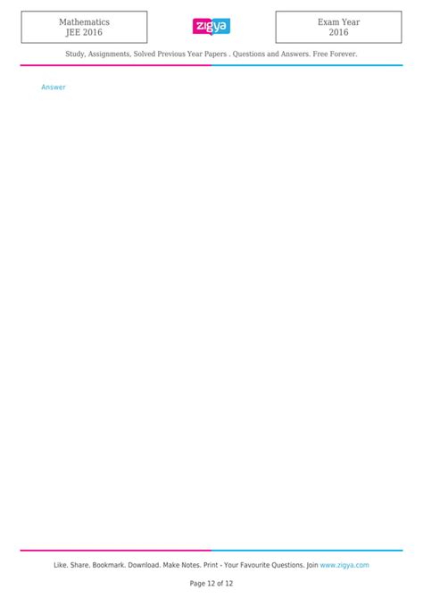 Jee Main Mathematics Solved Question Paper PDF