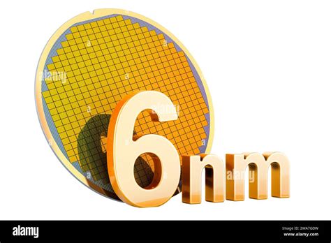 Silicon Wafer With Processor Cores 6 Nm Size 3d Rendering Isolated On