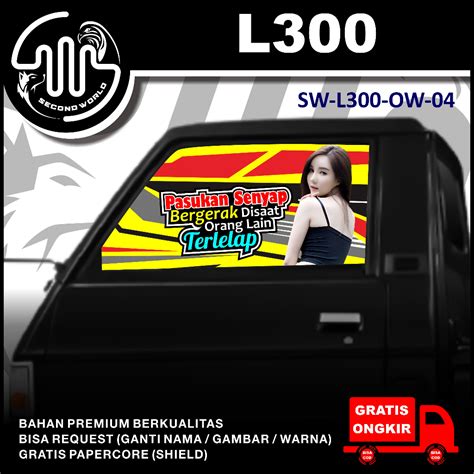 Jual Stiker Kaca Pintu L300 Sticker One Way Mobil Pickup Elsapek Kata Kata Cewek Cantik Pasukan