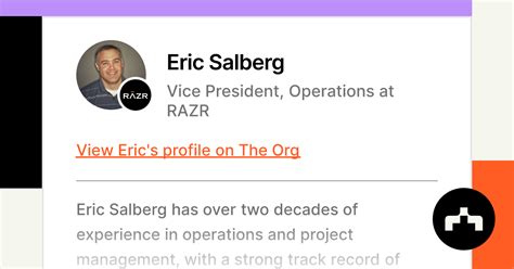 Eric Salberg Vice President Operations At Razr The Org