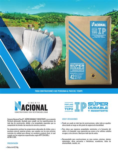 Cemento Nacional Tipo Ip 60f5ef794a868 Pdf Cemento Hormigón