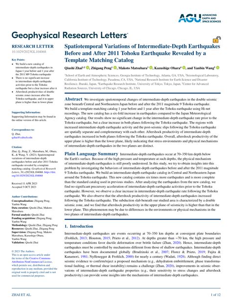 Pdf Spatiotemporal Variations Of Intermediate‐depth Earthquakes
