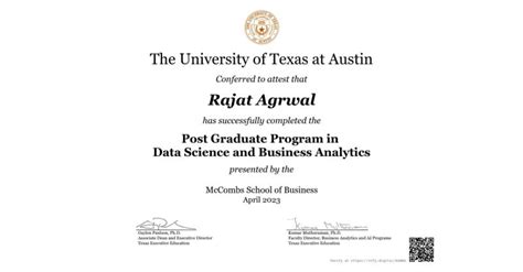 Rajat Agrwal On Linkedin University Of Texas Austin Digital