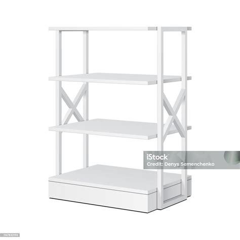 Perakende Raflar Zemin Ekran Raf Süpermarket Boş Boş Banner Mock Up Ile