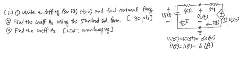solved 2 1 write a diffeq for i t t 0 and find