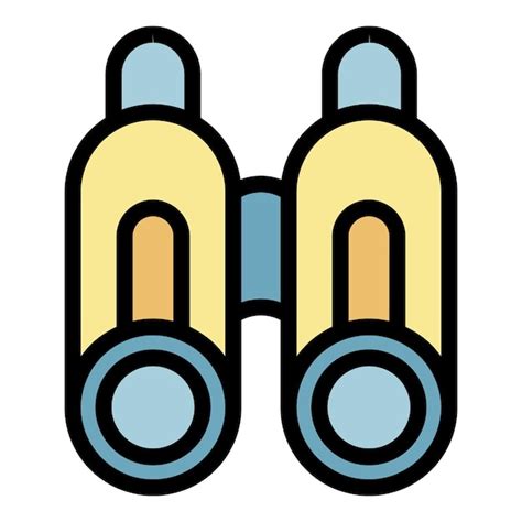 Premium Vector Binoculars Icon Outline Binoculars Vector Icon Color Flat Isolated