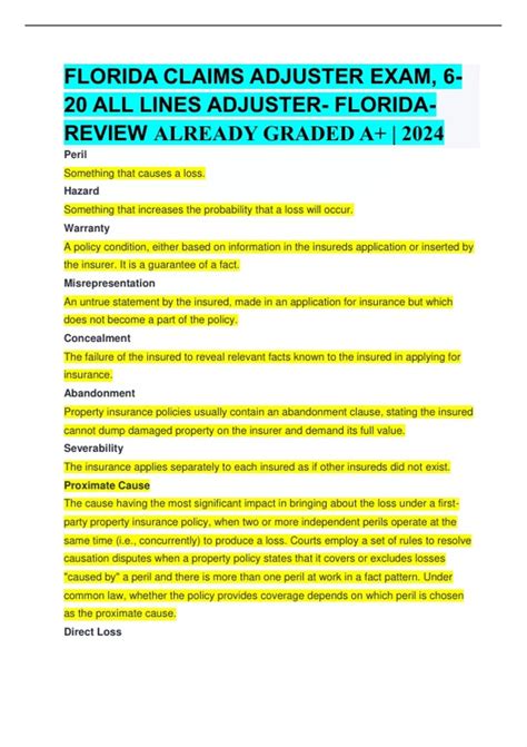 Florida Claims Adjuster Exam 6 20 All Lines Adjuster Florida Review