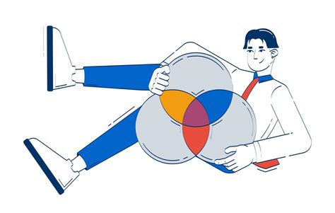 Data Analyst Presenting Venn Diagram Doodle Illustration Concept Data Visualization Close Look