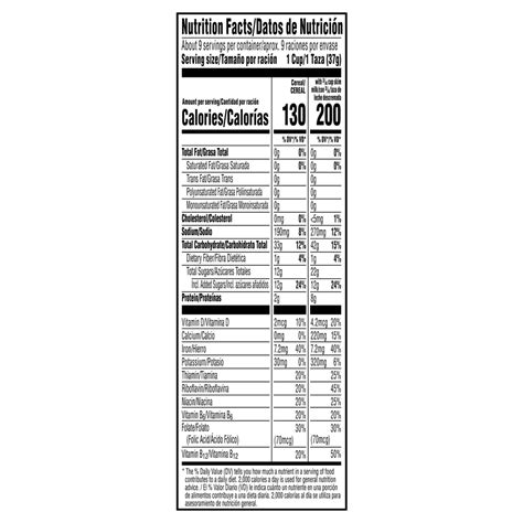 Frosted Flakes Cereal Nutrition Facts