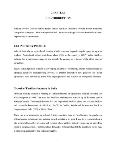 Company Analysis In Madras Fertilizers Limited Mfl Docx