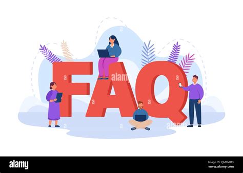 Tiny Business People With Giant FAQ Letters Gadget Users Searching For