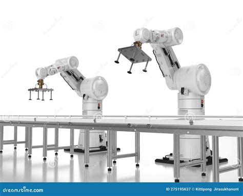 Robot Arms Weld Car Body Structures In A Modern Production Facility With Ai Generated Royalty