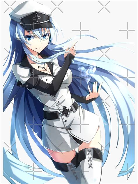 Esdeath Akame Ga Kill Anime Girl T Sticker For Sale By Spacefoxart