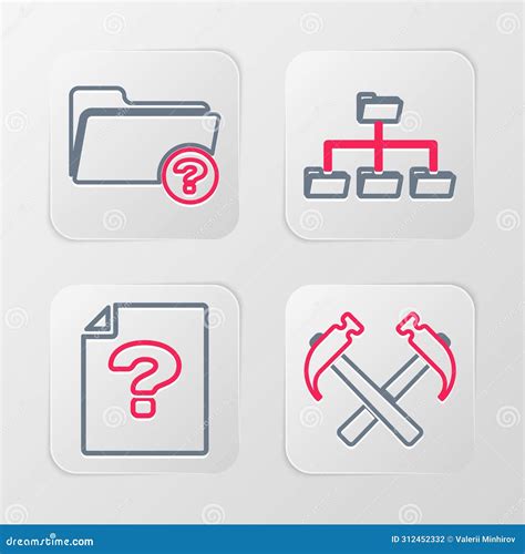 Red Folder Tree Icon Isolated On Transparent Background Computer