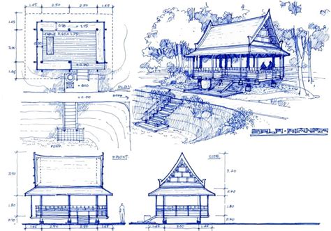 Thai Architecture Design สิ่งปลูกสร้าง ภาพวาดเชิงสถาปัตย์ ภาพวาด