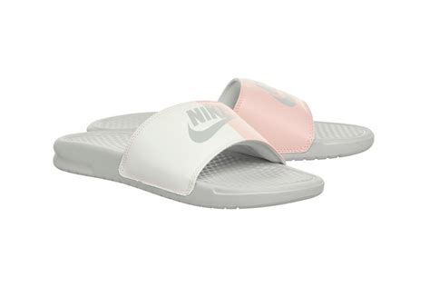 Nike Benassi Pink And White Two Tone Slides Hypebae